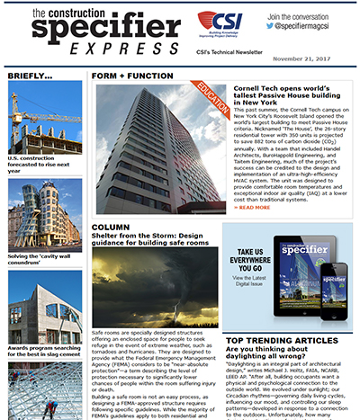Newsletters - Construction SpecifierConstruction Specifier