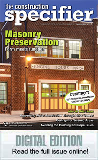 The Construction Specifier - September issue now available online