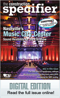 The Construction Specifier - September Issue is Now Available Online